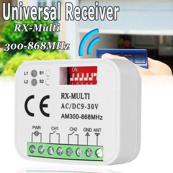 New Universal Remote Control Receiver AC DC 12-24v 2 Channel Universal ...