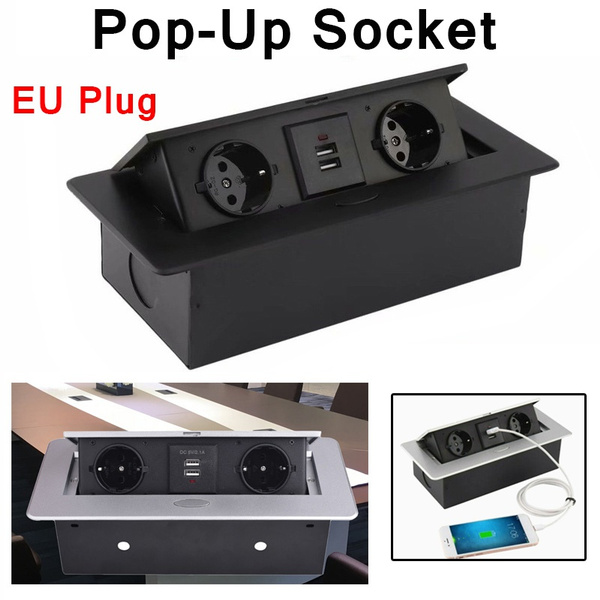 Circle Angle Damped Multimedia Outlet Socket Connection Box Desktop Pop ...