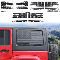 2 Pcs Cool Waterproof Vinyl Rear Window Stickers for Jeep Wrangler JK ...