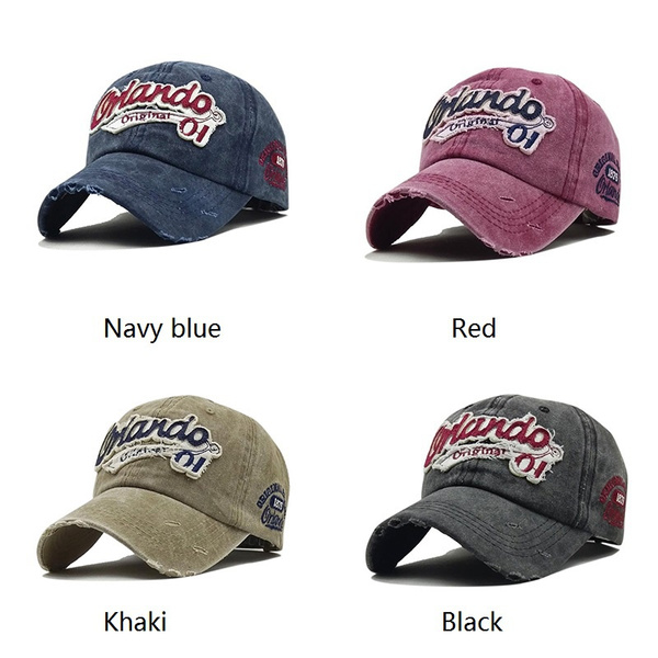 Hot Retro Baseball Cap Washed Cotton Letter Hats For Men Casual ...