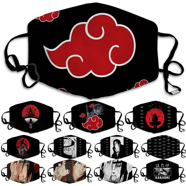 Anime Naruto Uchiha Itachi Print Black Mask Men Women Unisex Mask ...