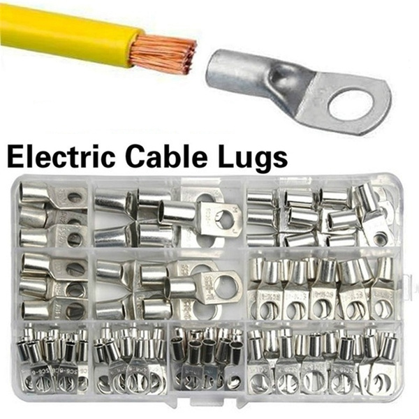 200/100/90/60PCS SC Cable Lugs Tinned Copper Lug Ring Wire Connectors ...