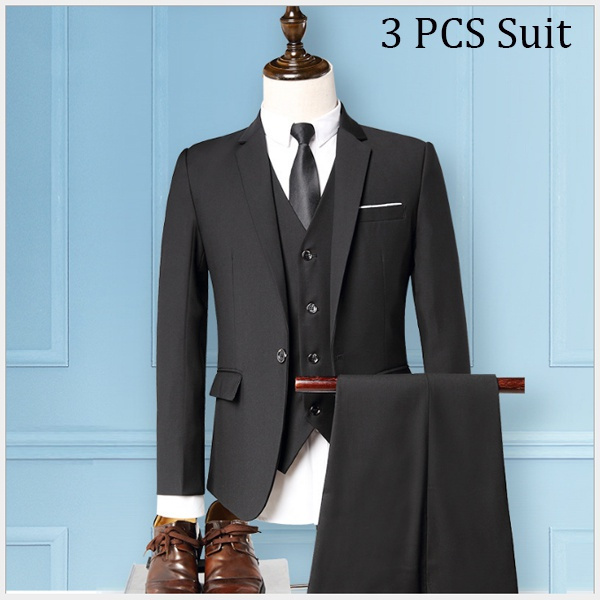 Men's High-end Business Three-piece Professional Suit Men's Wedding ...