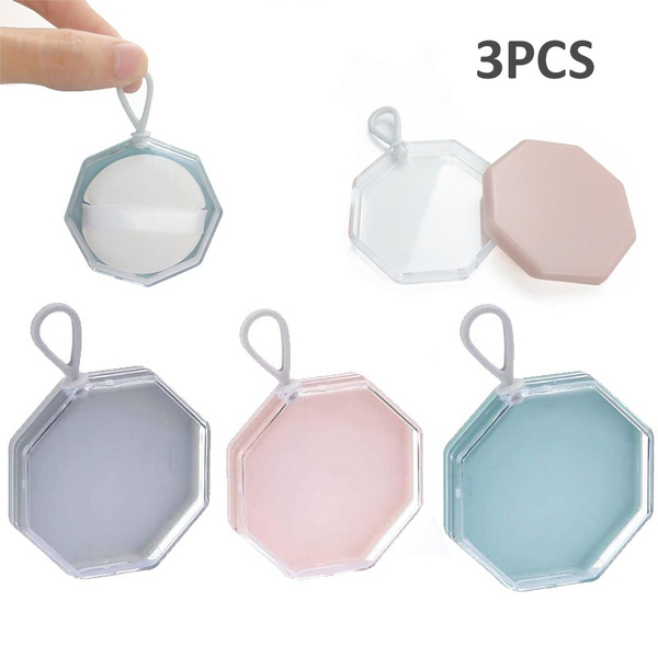 3PCS Mini Clear Travel Case Empty Storage Containers Round Octagon ...