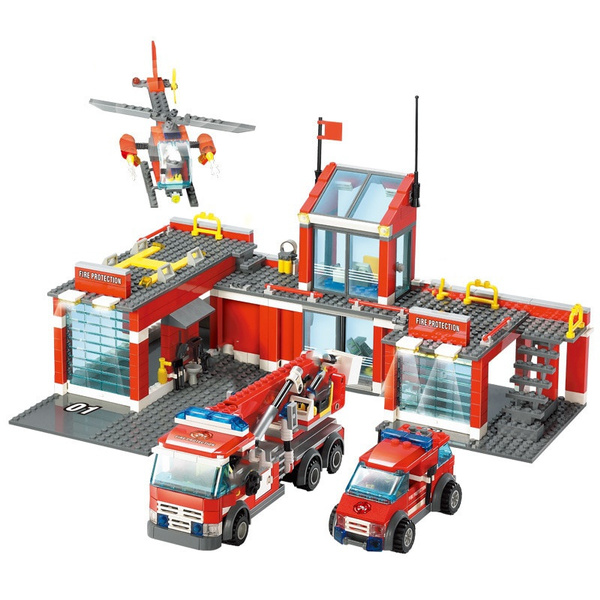 774pcs Building Blocks Fire Station Model Block City Construction ...