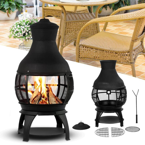 Chiminea Outdoor Fire Pit Fireplace Patio Firepit Wood Burning Heater ...