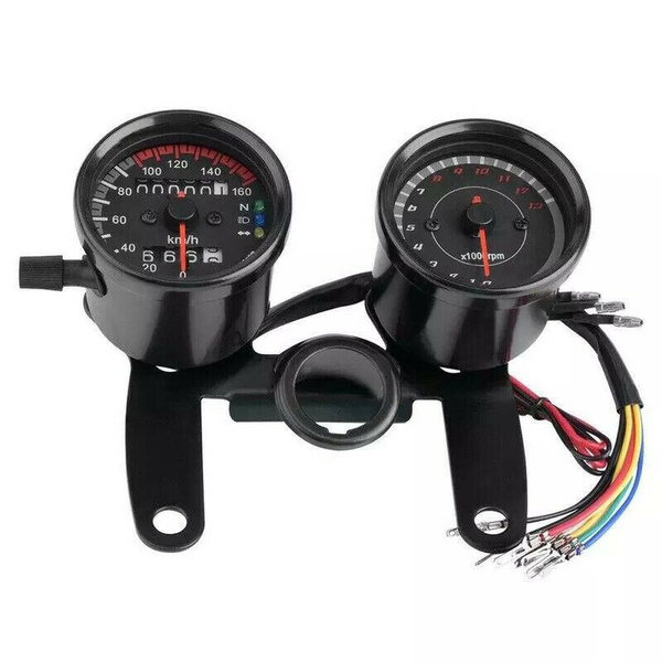 Universal Motorcycle Odometer Speedometer Tachometer Gauge For Chopper ...