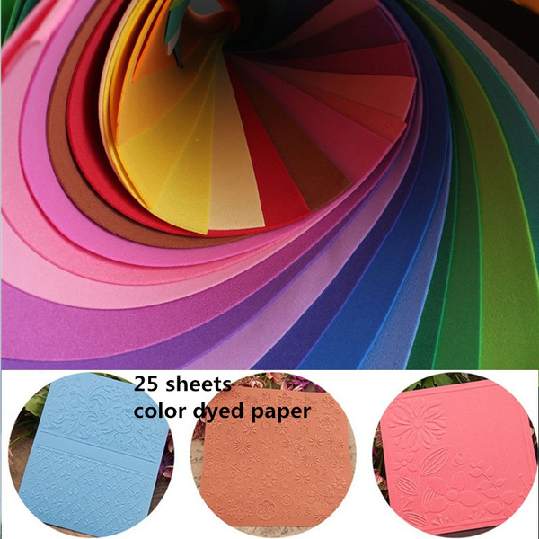 25 Sheets Dyed Paper Cutting Dies Scrapbooking Handmade DIY Embossing ...