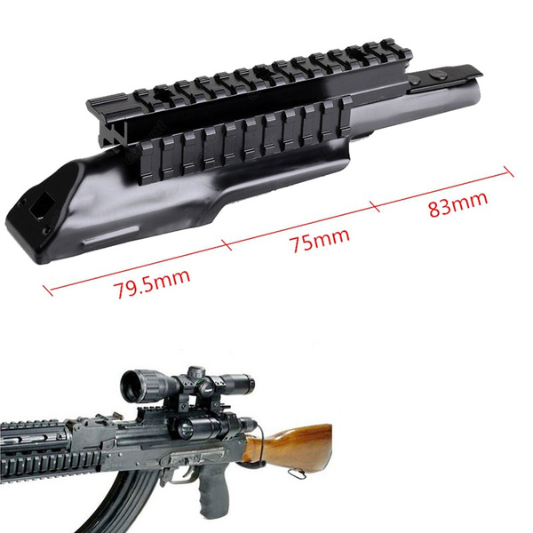 Tactical AK47 AK Tri-rail Integral Rail Mount Receiver Top Cover Scope ...