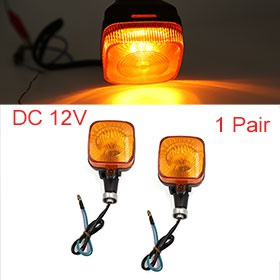 Pair Square Style Motorcycle Blinker Amber Turn Signal Halogen Lamp ...