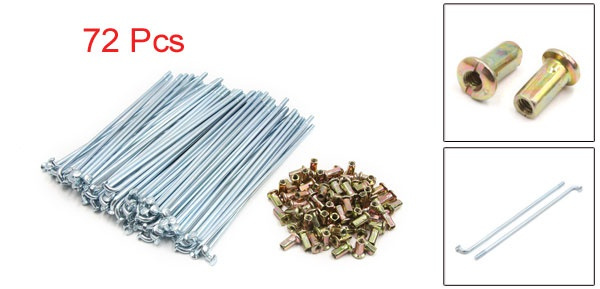 72pcs 4mm Thread Diameter Motorcycle Wheel Spokes w/ Nipples 170mm ...