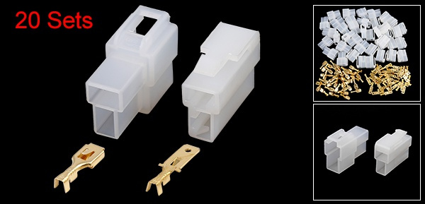 20 Sets 2 Pin Car Vehicle Electrical Wire Connector Male Female ...
