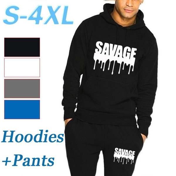 2021 New Men's Fashion Savage Tracksuit Casual Sport Suit Jogging Suit ...
