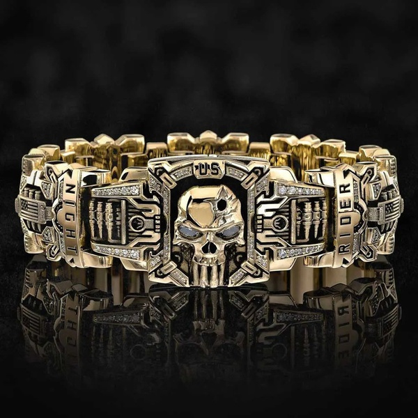 Mens Fashion Accessory 18k Pure Gold Skull Ring Secret Compartment ...