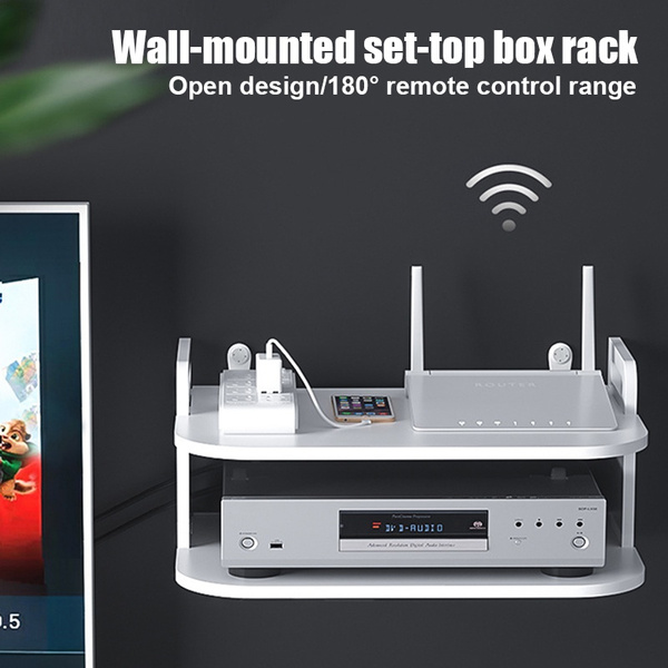 2021 NEW Wall Mount Storage TV Box Router Shelf Set-Top Box Bracket ...