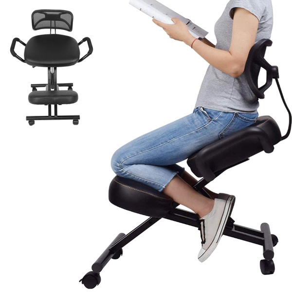 Ergonomic Kneeling Chair With Back Support, Adjustable Stool For Home ...
