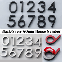 60mm Modern House Number Sticker Sign Self Adhesive Glossy Digit for ...