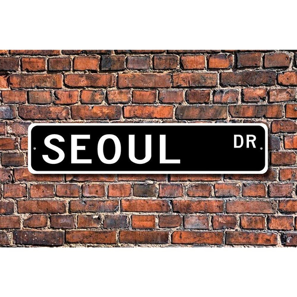 New Metal Stree Sign Seoul Sign Gift Seoul Visitor Souvenir South Korea ...