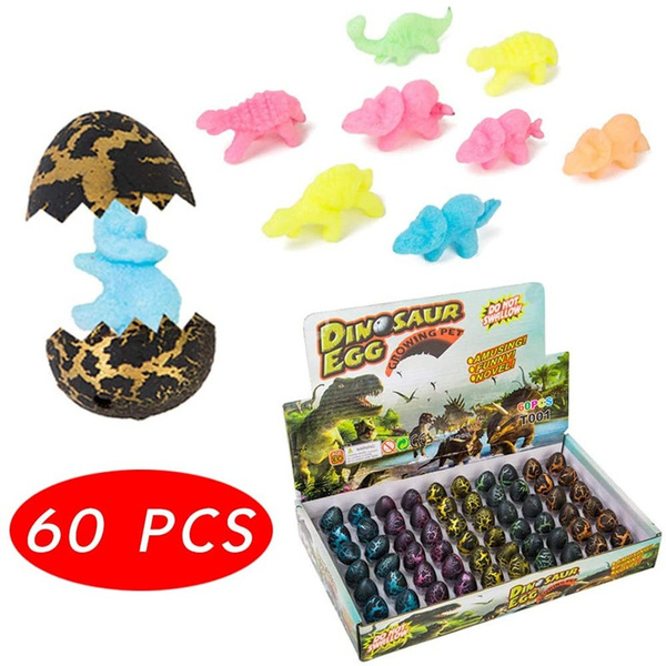 60PCS Hatching Dinosaur Eggs Novelty Magic Growing Dinosaur Egg in ...