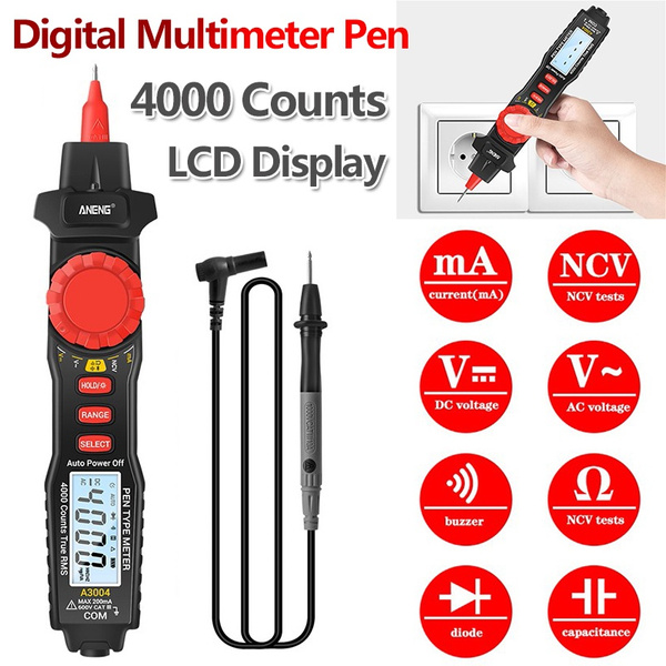 Electric Digital Multimeter Pen Type Meter Multitester 4000 Counts Non ...