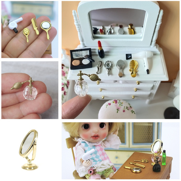 Dollhouse Mini Hair Dressing Set Hair Dryer/Combs Mini Mirror/Perfume 1 ...