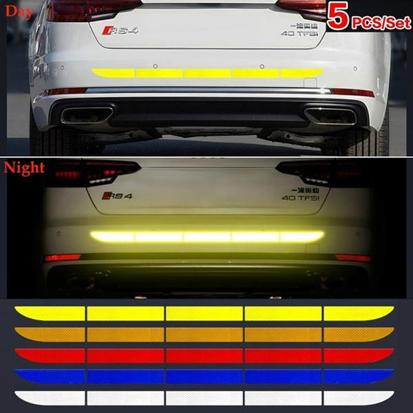 5pcs/set Car Reflective Stickers Waterproof Car Warning Sticker ...