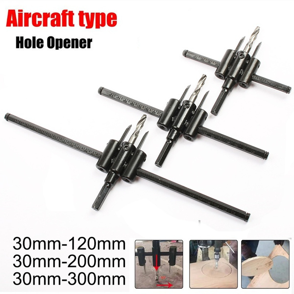 30-120/200/300mm Adjustable Metal Wood Circle Hole Saw Drill Bit Cutter ...