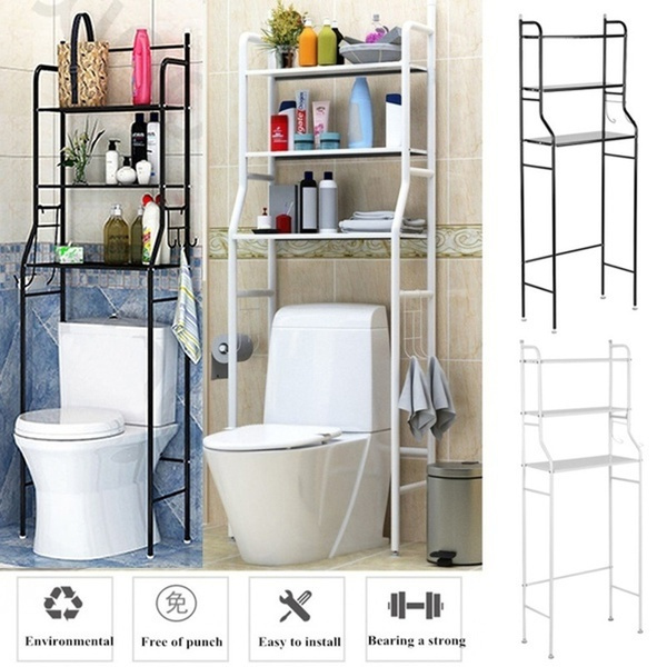 3 Shelf Over The Toilet Bathroom Space Saver Metal Towel Storage ...