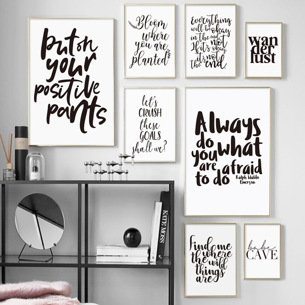 Unframed Nordic Motivational Quote Text Wall Art Canvas Painting ...