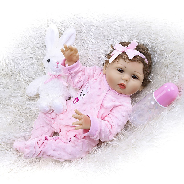 48cm Full Body Silicone Vinyl Doll Realistic Handmade Baby Dolls Girl ...