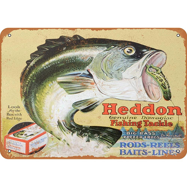 7''x10''Metal Sign 1931 Heddon Fishing Tackle Vintage Look Made in USA ...