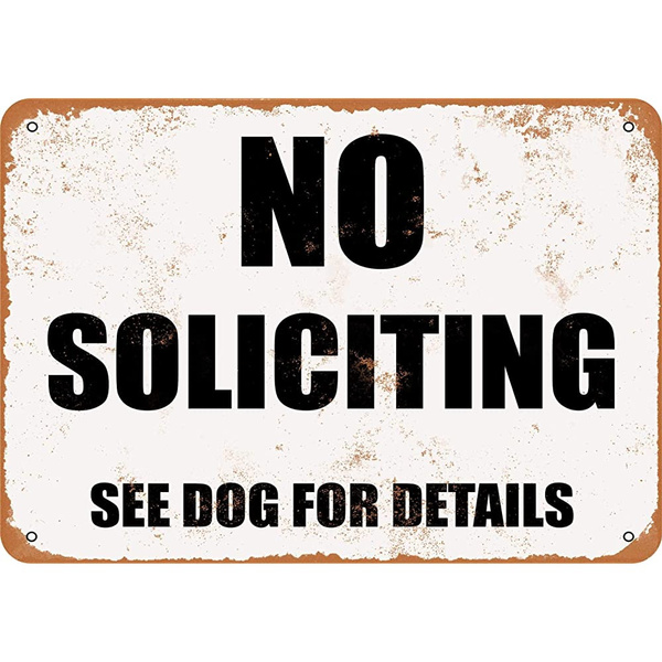 Tamengi 8''x12''Metal Sign No Soliciting. See Dog for Details. Vintage ...