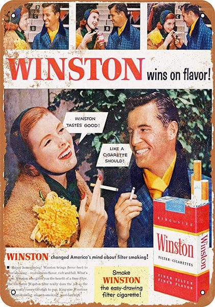 7''x10''Metal Sign Winston Tastes Good Like a Cigarette Should Vintage ...