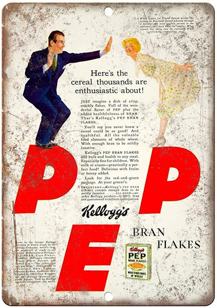 Kellogg's PEP Cereal Tin Signs Metal Poster Warning Sign Decor for ...