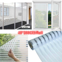 Horizontal Stripe Glass Stickers Office Bathroom Decorative Film Static ...
