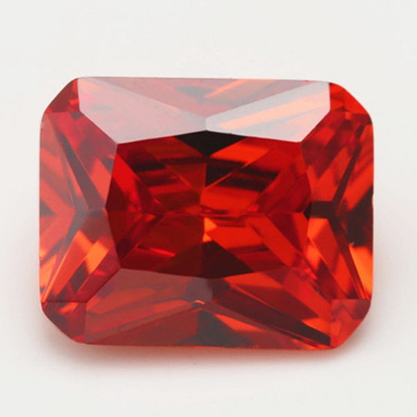 9.80 Cts Natural Jacinth 10x12mm Emerald Cut Sri-Lanka VVS Gemstone | Wish