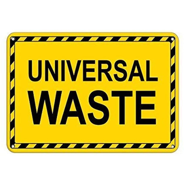 Vintage Aluminum Retro Metal Sign 16X12 Universal Waste Hazard Sign ...