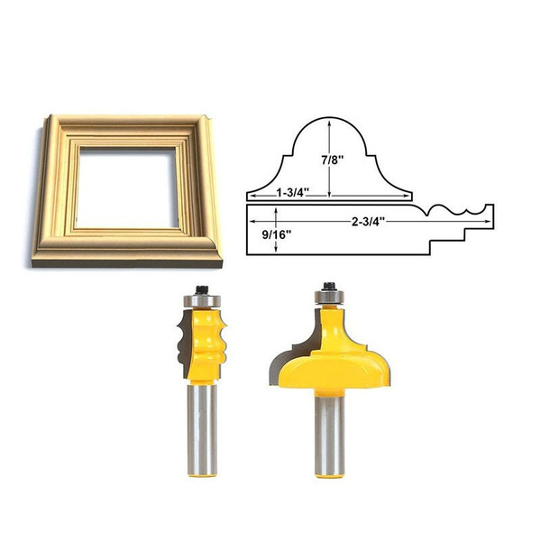 2pcs Picture Frame Router Bits - Complete Set 1/2" 12mm Shank Line ...