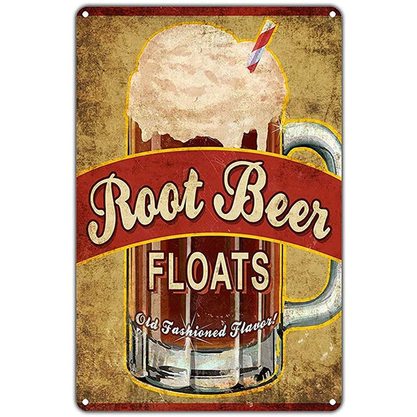 Root Beer Floats Old Fashioned Flavor Vintage Retro Metal Wall Decor ...