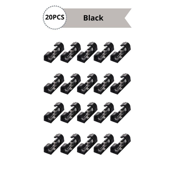 Finisher Wire Clamp 20 PCS, Cable Cord Wall Fastener Clips, Clear Clip ...