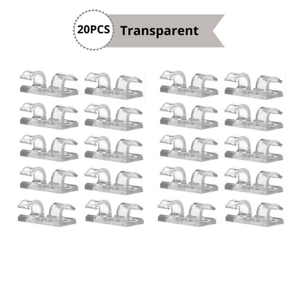 Finisher Wire Clamp 20 PCS, Cable Cord Wall Fastener Clips, Clear Clip ...
