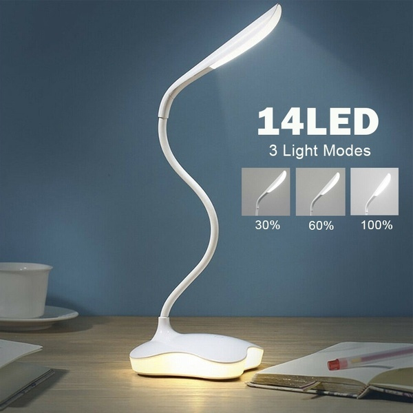 14 LED Reading Light Dimmable 3 Modes USB Eye-Caring Desk Lamp Touch ...