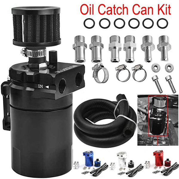Universal Car Oil Catch Can Kit 300ml Reservoir Tank with Breather ...