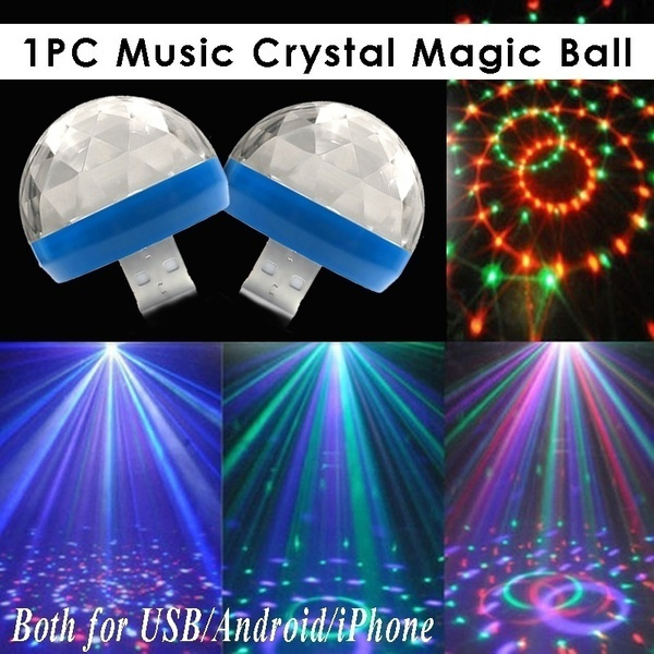 Digital RGB LED Music Crystal Magic Ball Effect Light MP3 USB Disco DJ ...