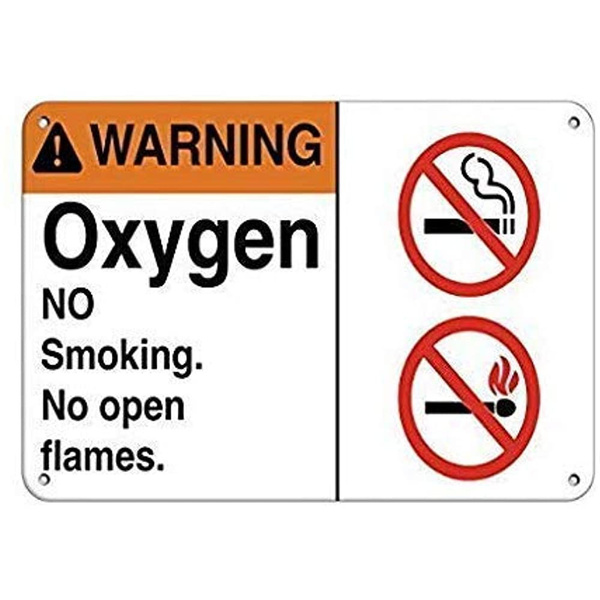 Personalized Design of tin Sign Oxygen No Smoking No Open Flames ...