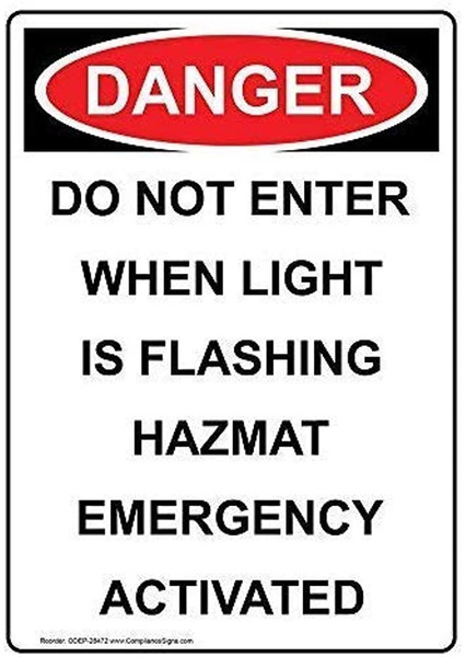 Personalized Design of tin Sign,Danger Do Not Enter When Light is ...