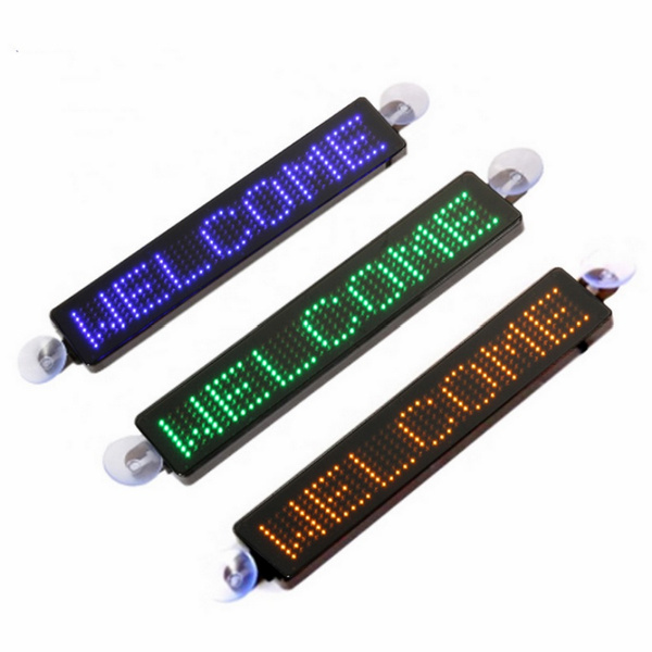 LED Display Remote Control Strip Screen Walking Word Car Screen Mini ...