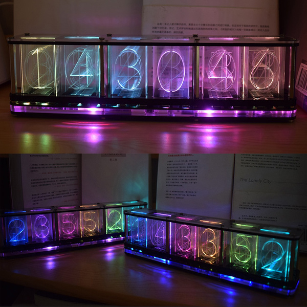 Imitate Full Color RGB Glow Tube Clock LED Music Spectrum DIY Kits ...
