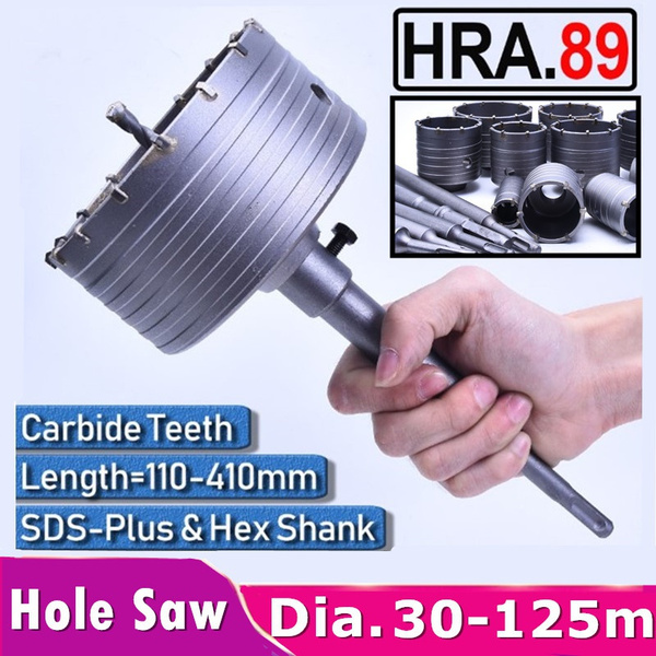 30-125mm CORE DRILL BIT SDS PLUS HEX TCT Concrete Masonry Brick Hole ...