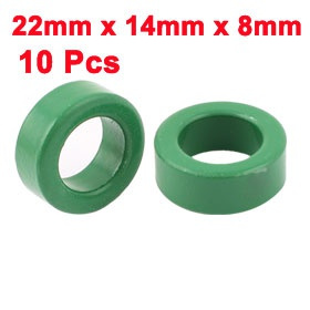 22mm x 14mm x 8mm Power Transformer Ferrite Toroid Cores Green 10 Pcs ...